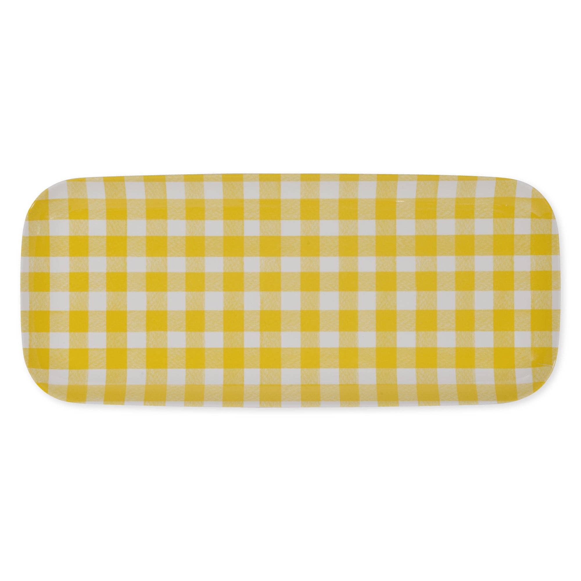 Yellow Gingham Melamine Rectangle Tray – Periwinkle Rose